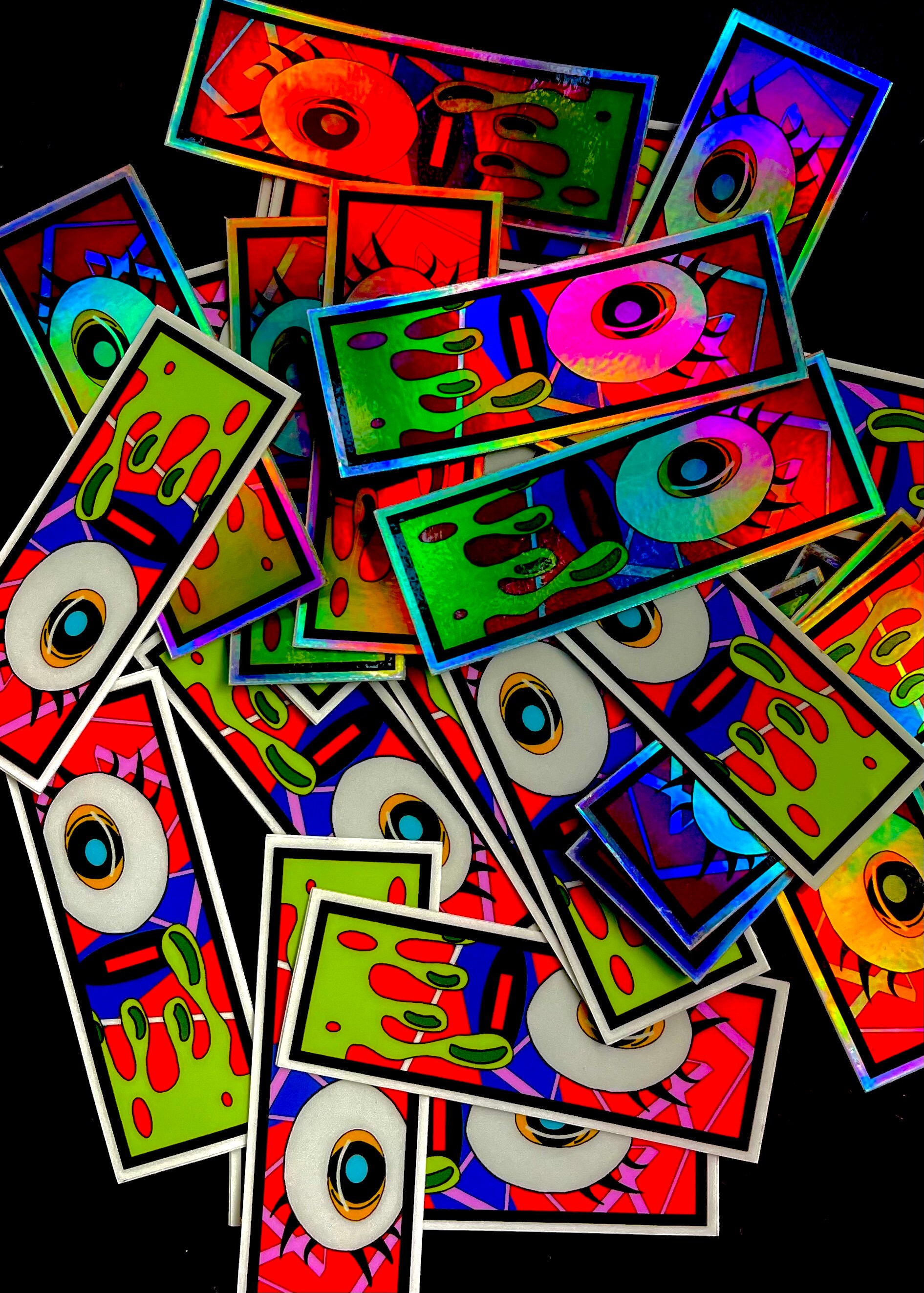Trippy Holographic Vinyl Stickers - Etsy