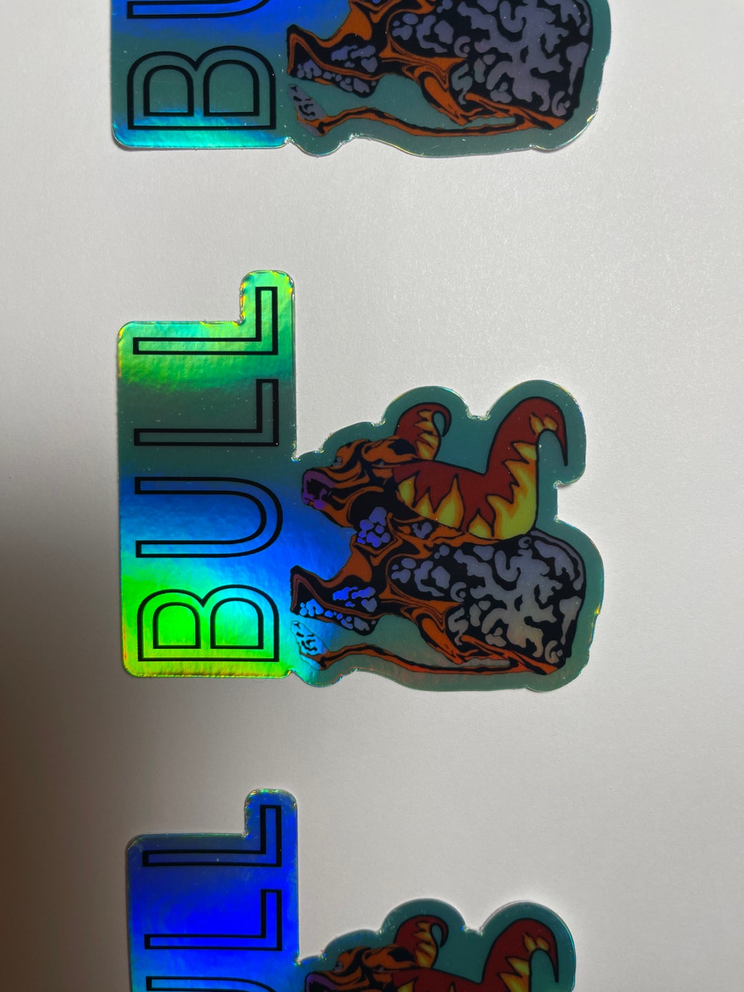 BULL HOLOGRAPHIC 3"x 2.62" STICKERS - Etsy