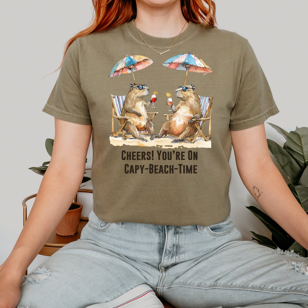 Capybara Shirt, Capybeachtime Rodent Tshirts, Funny Capybara Shirts for ...