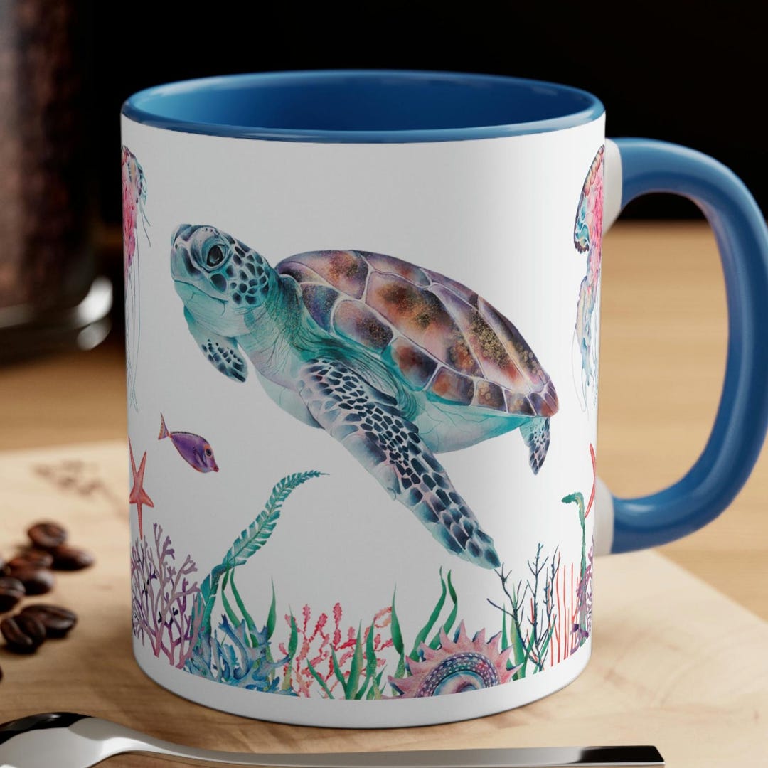 Sea Turtle Coffee Mugs Turtle Lovers Gift Beach Lover Ocean Lover Cups ...