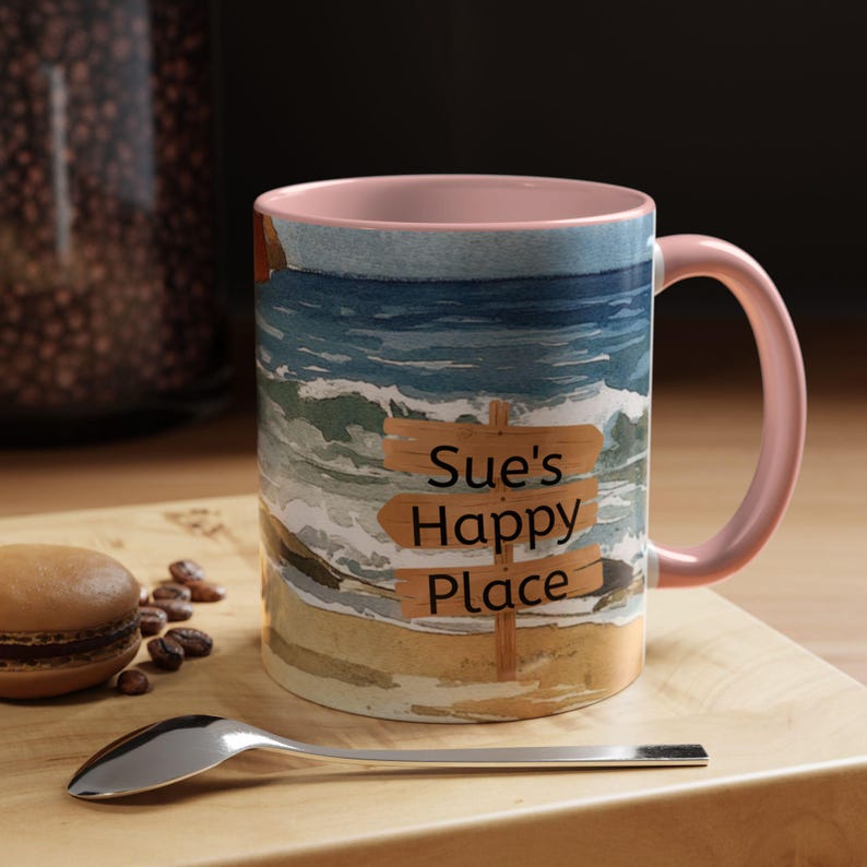 Personalized Beach Bum Mug, Custom Name Coffee Cup, Tropical Vacation ...