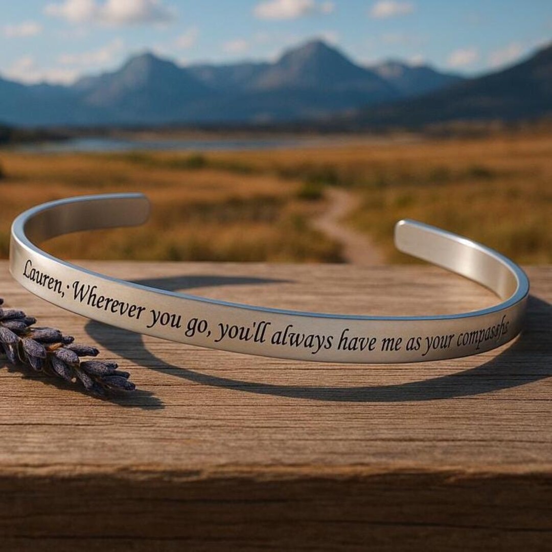 Personalized Compass Bracelet From Mom to Daughter With Name Graduation ...