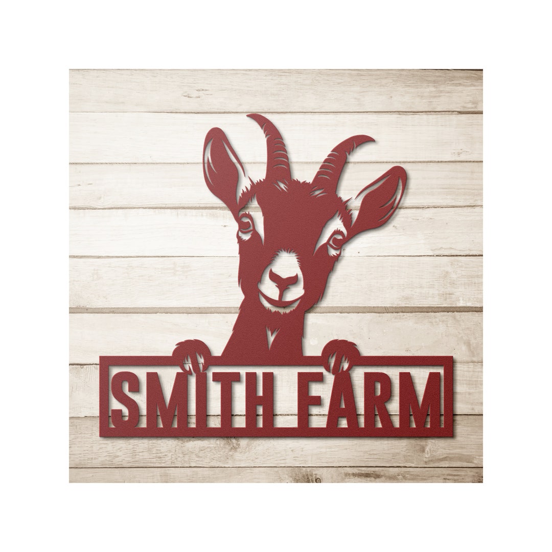Custom Goat Sign Personalized, Goat Metal Wall Art, Goat Ranch Farm ...