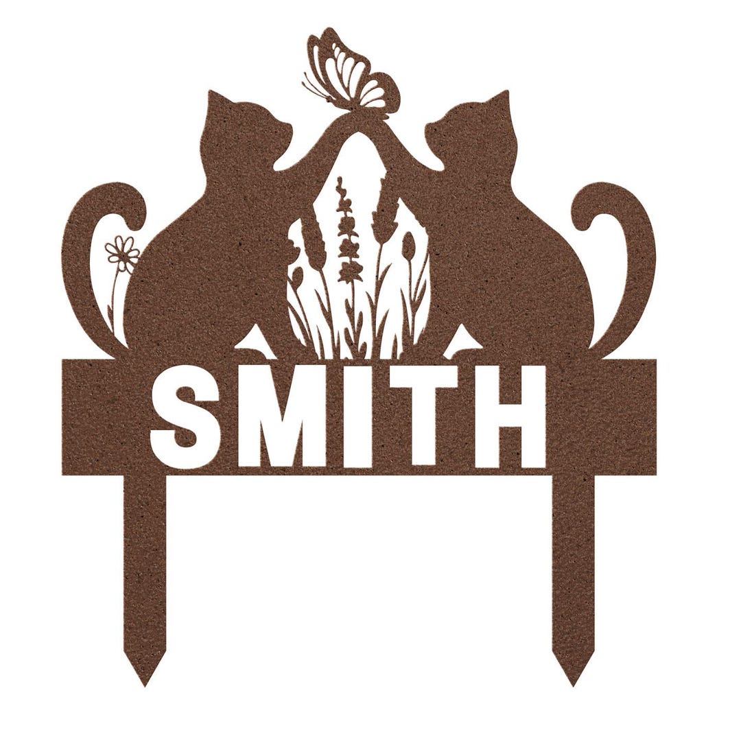 Custom Cat Metal Garden Stake, Cat Memorial Sign, Cat Garden Sign, Pet ...