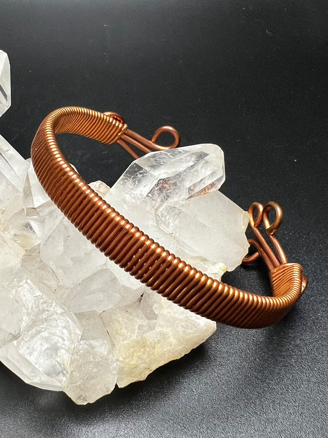 Copper Wire Wrapped Simple Bangle Bracelet-medium Size - Etsy