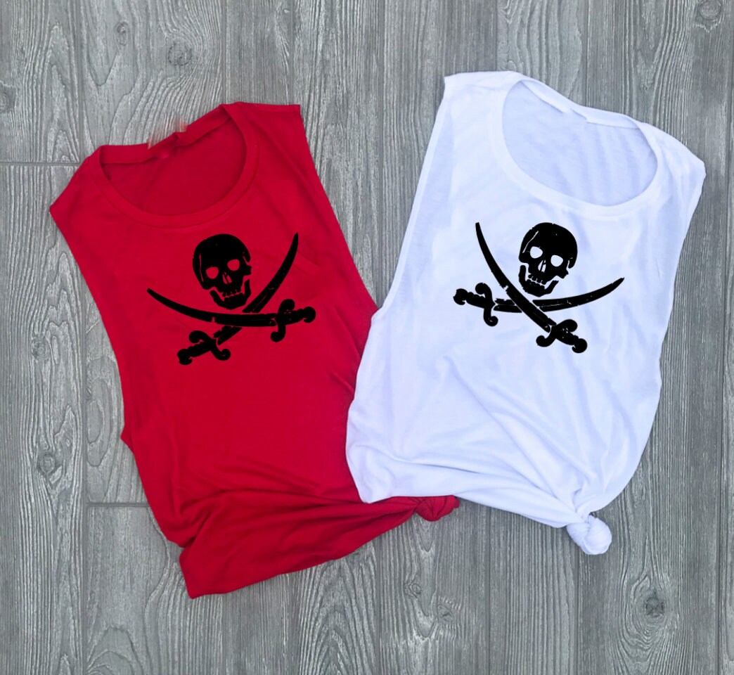 Pirate Muscle Tank Gasparilla Pirate Tank Skull & Swords - Etsy