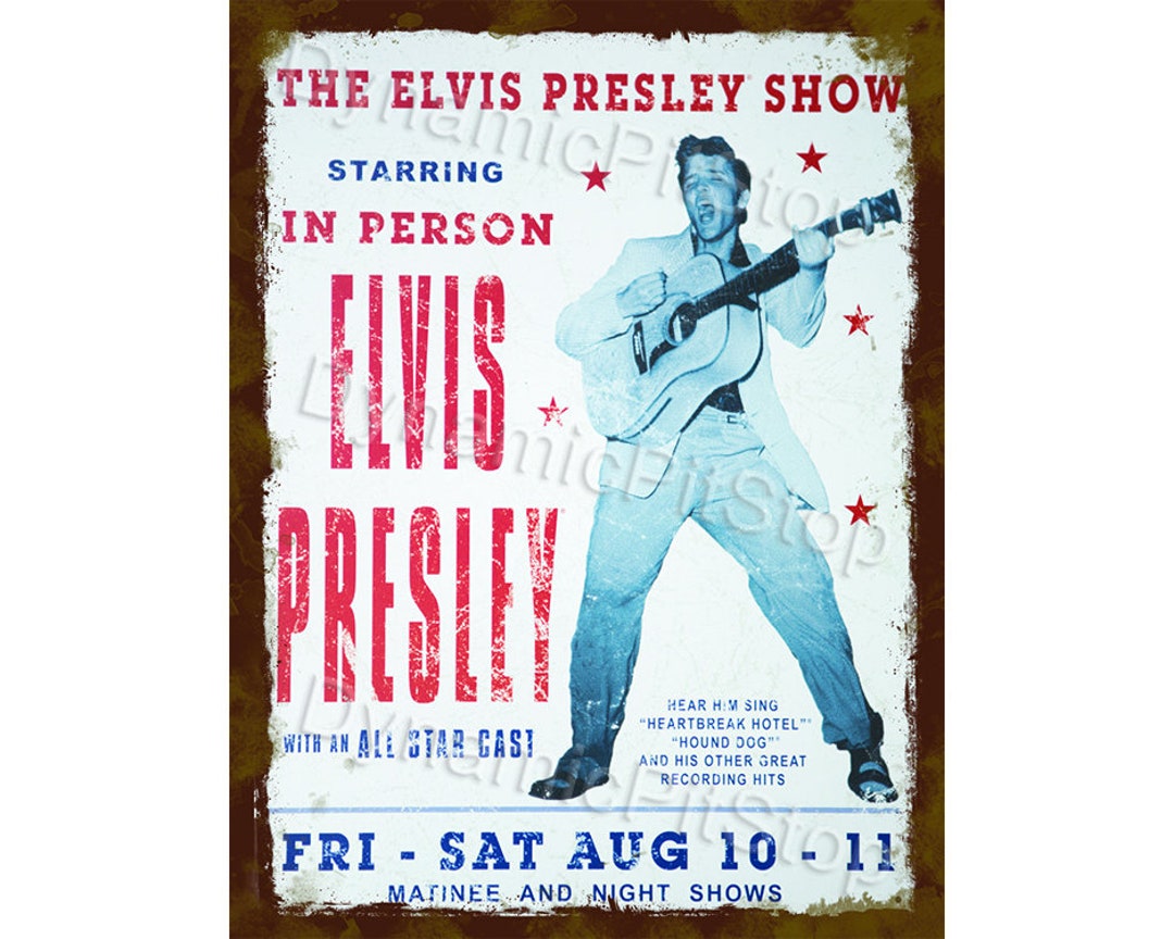 Elvis Presley Rustic Tin Metal Sign 50's Movie Star Rock - Etsy New Zealand