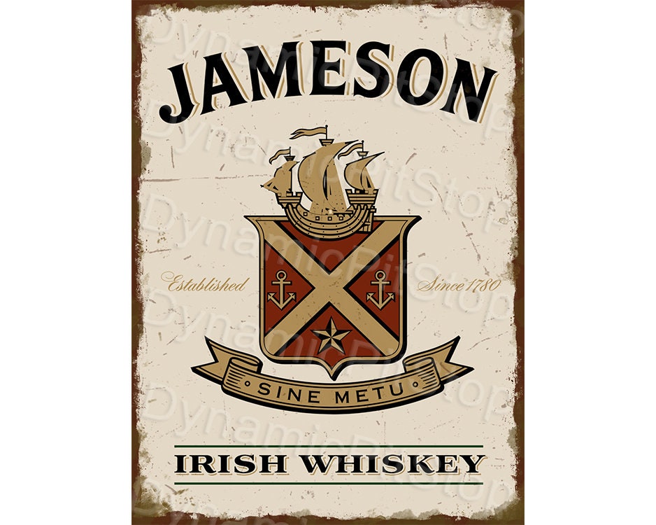 Jameson Whiskey Alcohol Bar Rustic Tin Metal Sign for Him - Etsy Australia