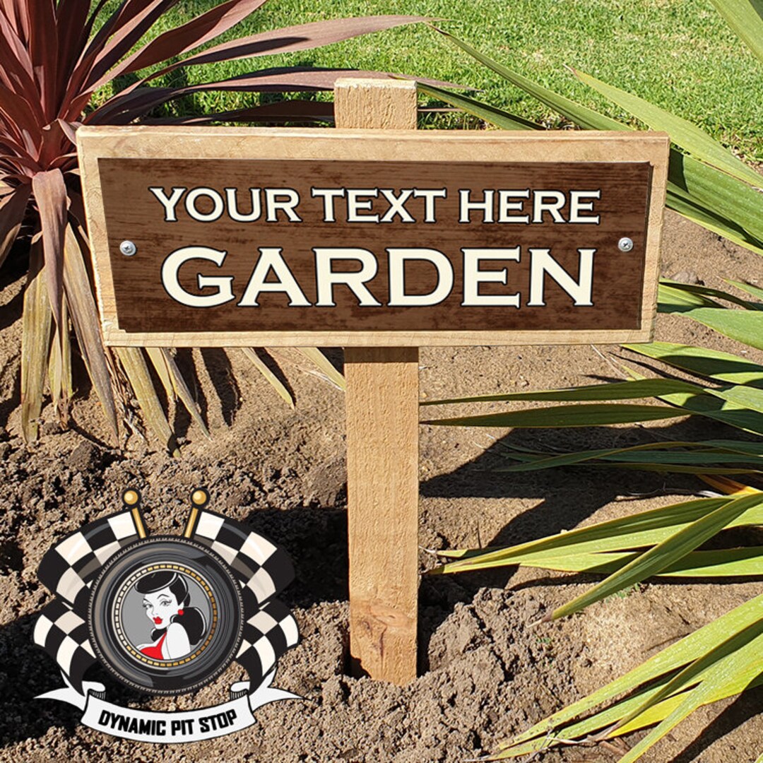Custom Garden Stake Sign: Rustic Timber Wooden Garden Gift Gift ...