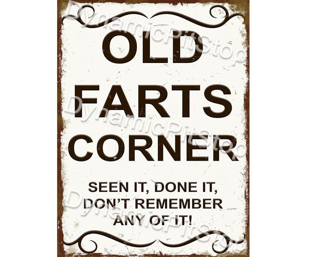 Funny Old Farts Rustic Tin Metal Sign Retired Gift Garage Workshop ...