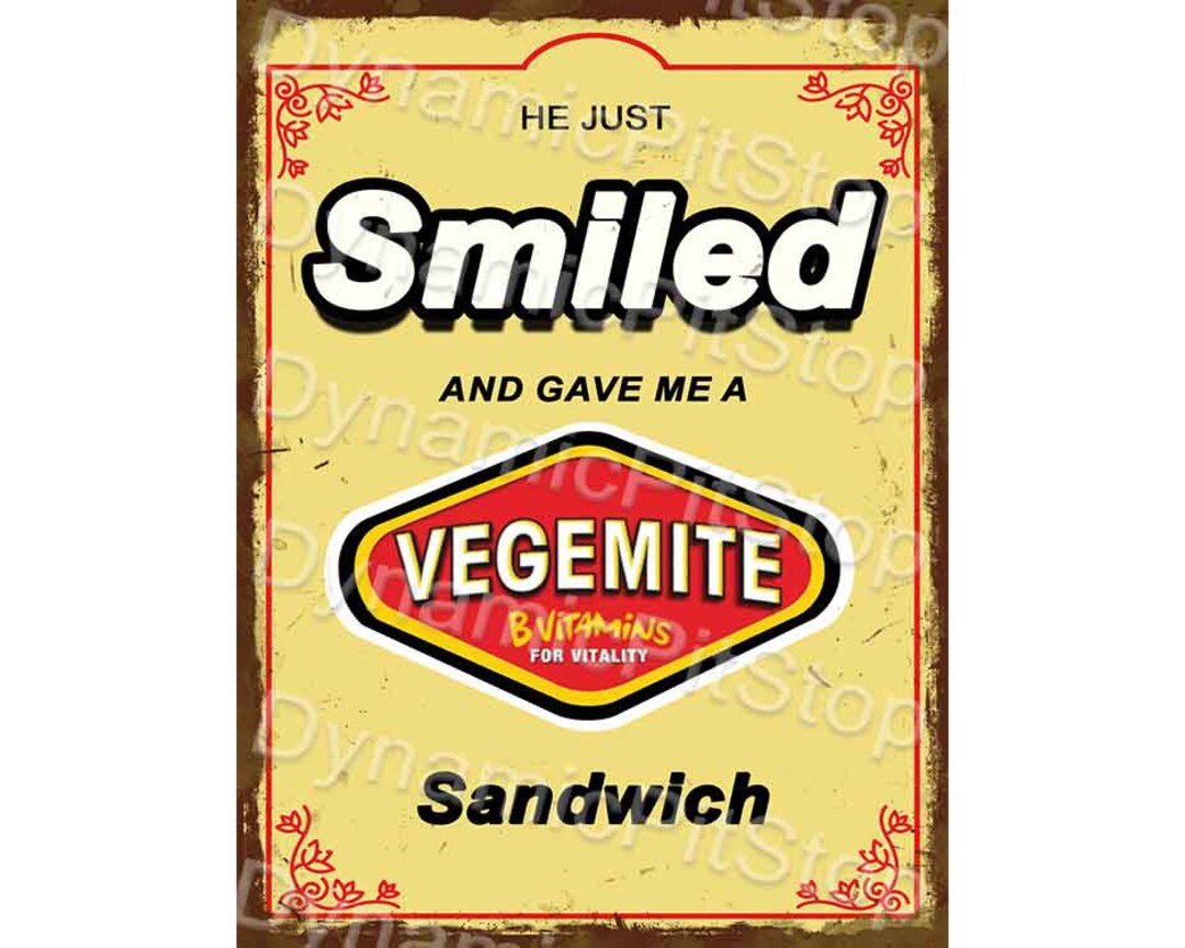 Vegemite Advert Rustic Tin Metal Sign Nostalgic Vintage Retro ...
