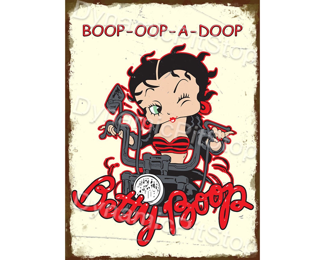 Betty Boop Rustic Tin Metal Sign Nostalgic Animated Cartoon Retro ...