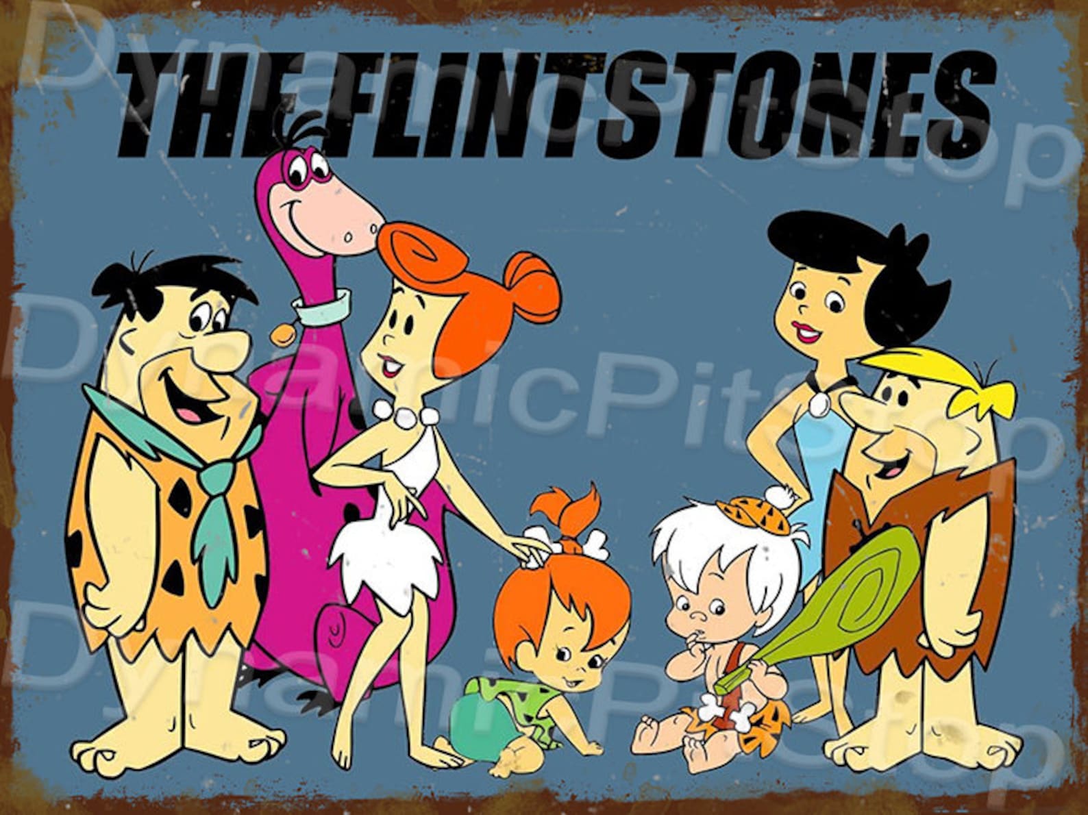 40x30cm Flintstones Rustic Tin Sign or Decal | Etsy