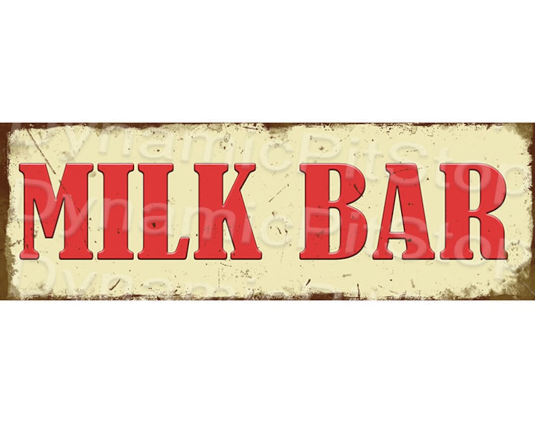 Milk Bar Rustic Tin Metal Sign Vintage Retro Nostalgic Diner - Etsy