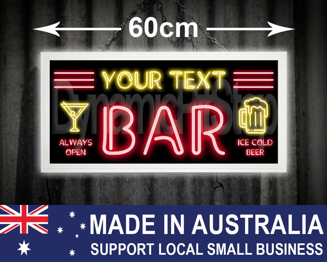 Custom Illuminated Sign/ LED Neon Style Bar Lightbox/ Gift for Her ...