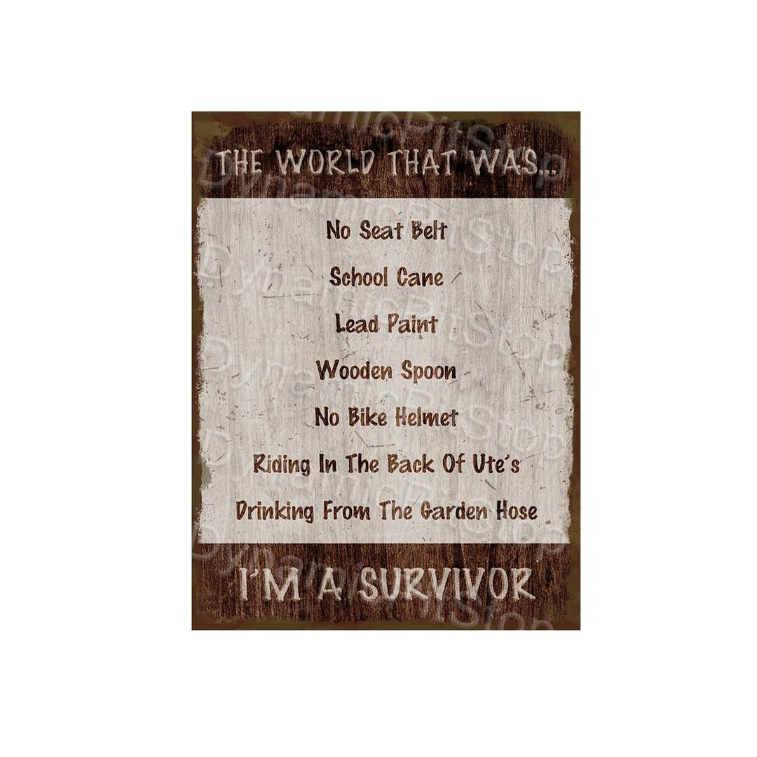 Funny Tin Signs-nostalgic Signs-i'm a Survivor- Humour- Australian Made ...