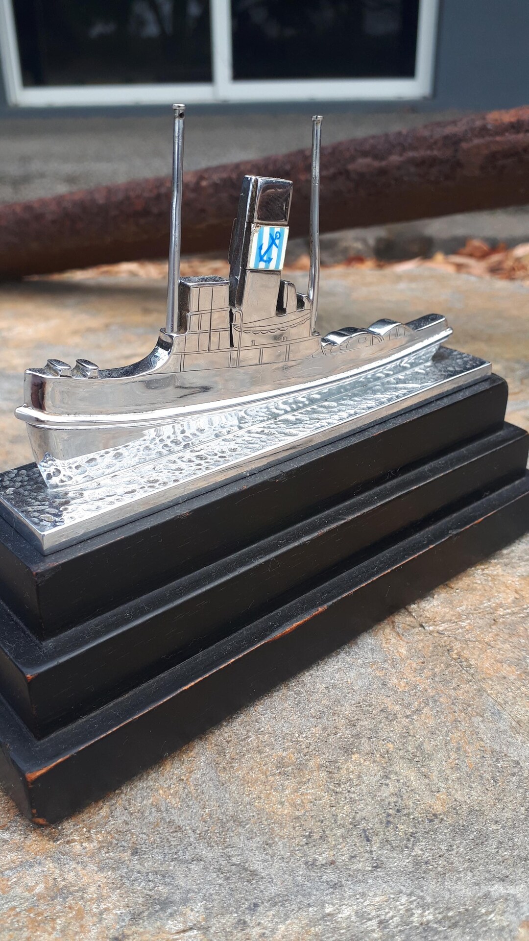 Ocean Liner Model Tugboat Paperweight Souvenir Rare France Fenwick Tyne ...