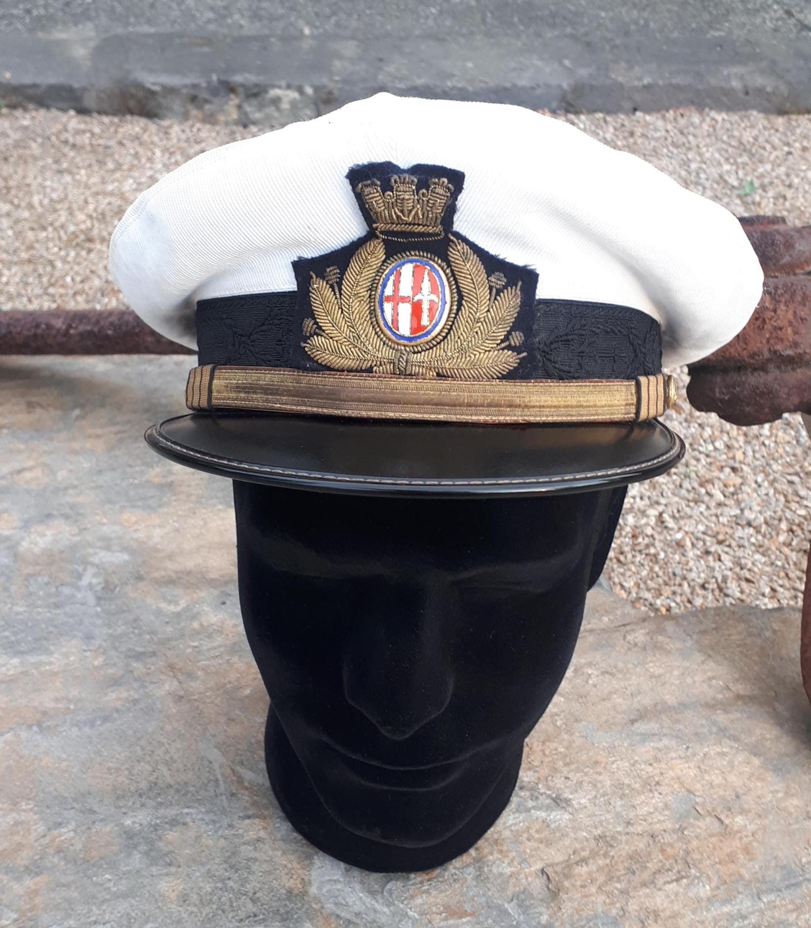 Andrea Doria Leonardo Da Vinci Era Officers Cap Enamel Italia Line ...