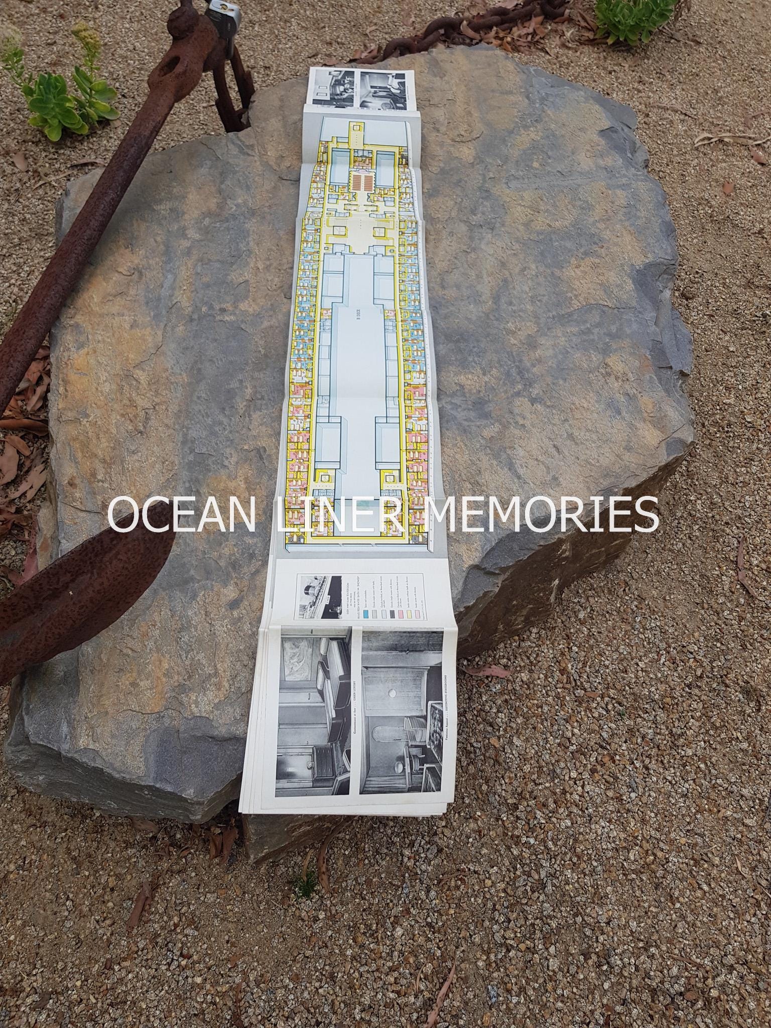 Ss Normandie First Class Deck Plan Rare Hughe CGT Paquebot Normandie ...
