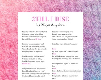 Printable Maya Angelou Poem - Etsy