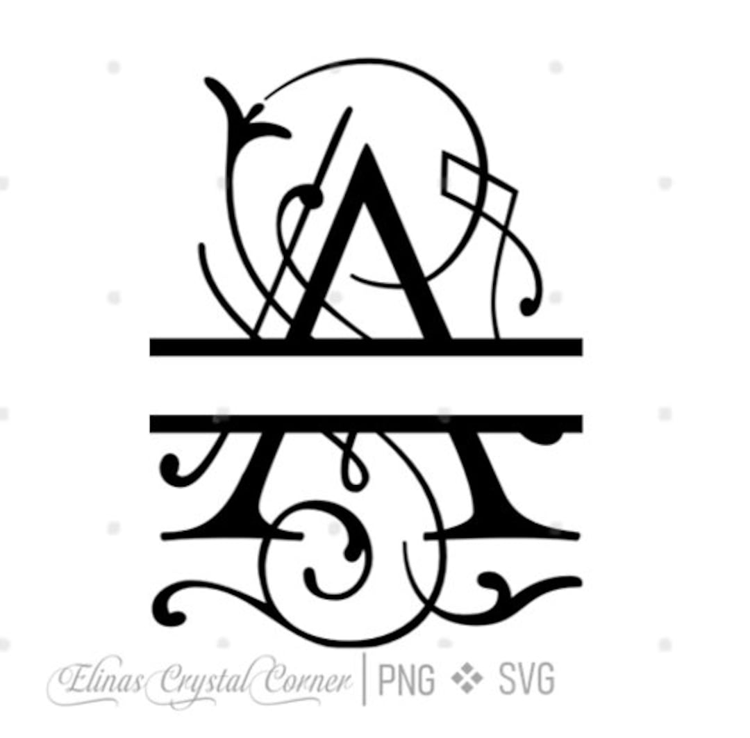 Letter A Monogram, Monogram, Split Alphabet Monogram, Split Letter Font ...