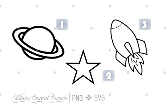 Rocketship Star Planet SVG PNG File Space Bundle Cricut - Etsy