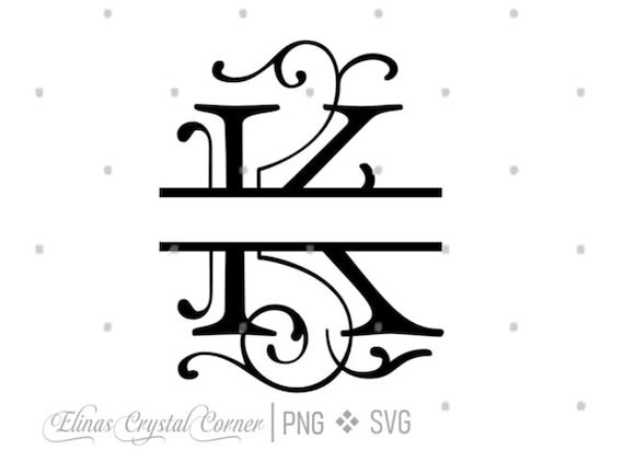 Letter K Monogram Monogram Split Alphabet Monogram Split - Etsy