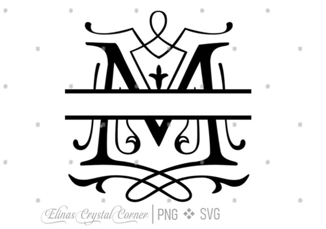 Letter M Monogram Monogram Split Alphabet Monogram Split | Etsy