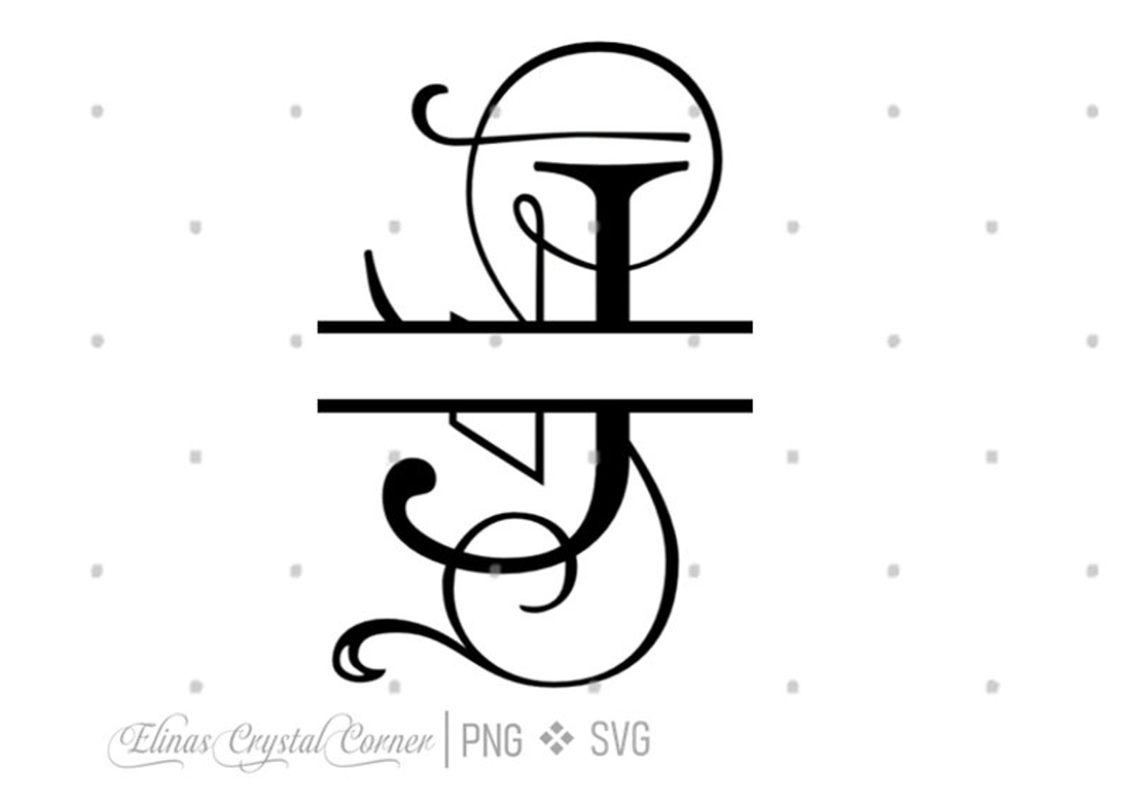 Letter J Monogram Monogram Split Alphabet Monogram Split - Etsy