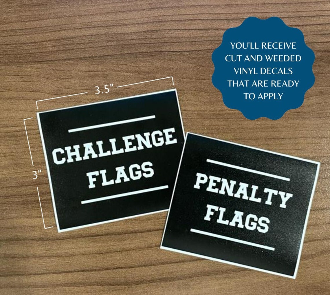 Penalty Flag & Challenge Flag Stickers | Football Party Decor - Etsy