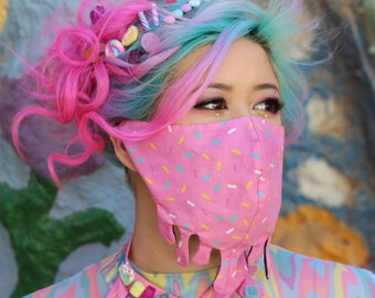 Rainbow Drip Face Mask reversible Pride Flag | Etsy