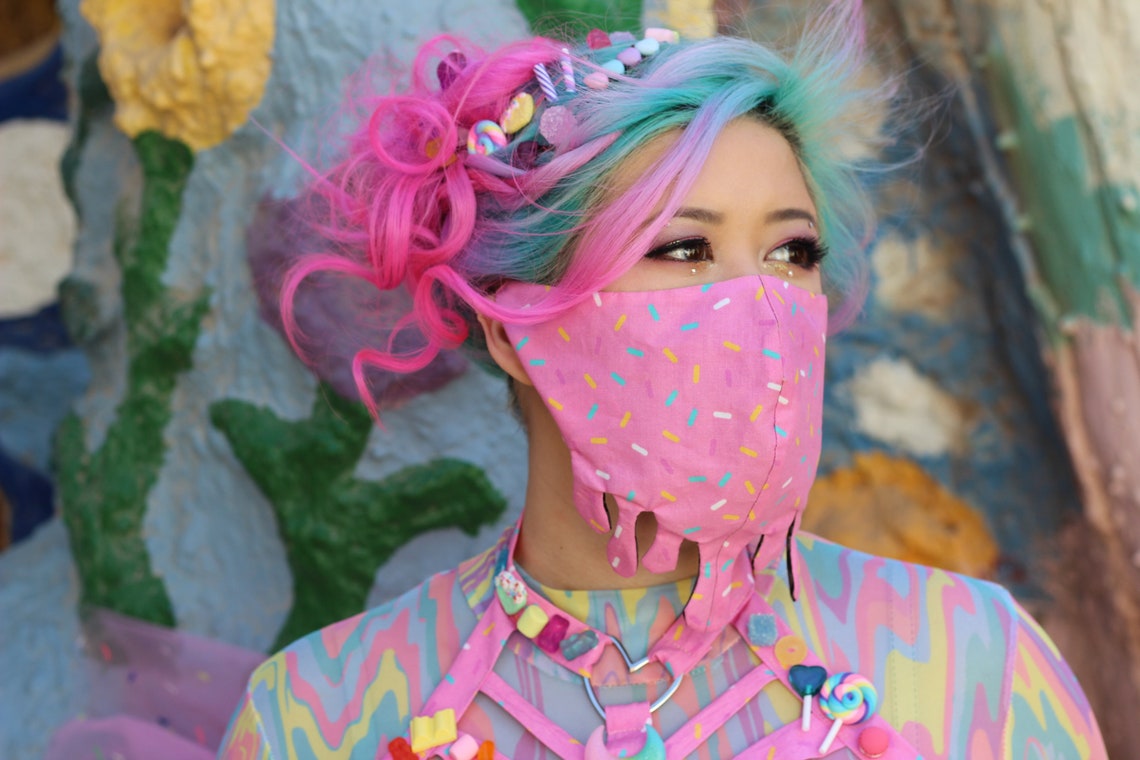 Ice Cream Drip Mask reversible - Etsy