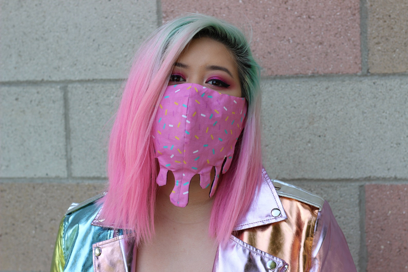 Ice Cream Drip Mask reversible - Etsy