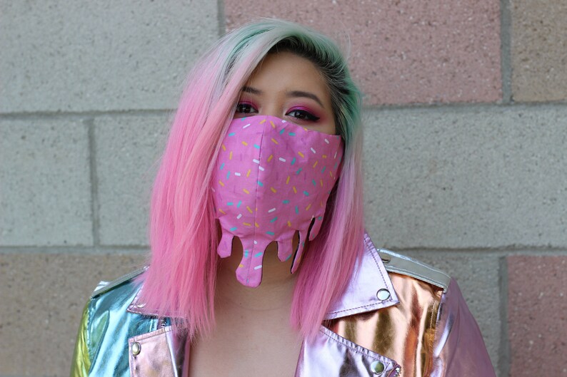 Ice Cream Drip Mask reversible - Etsy