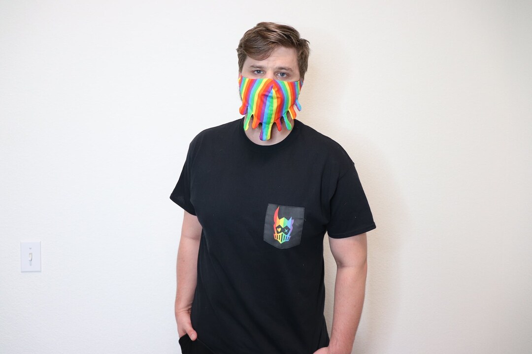 Rainbow Drip Face Mask -reversible- Pride Flag - Etsy