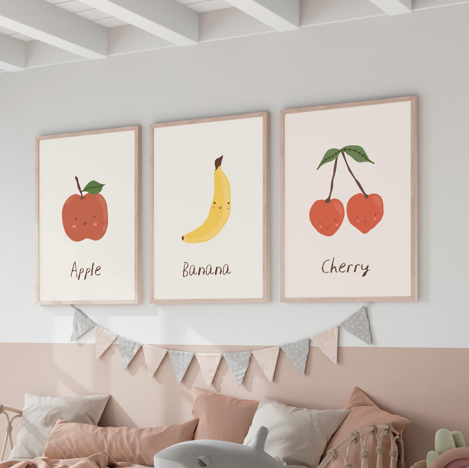 Educational ABC Set of 3 Poster, Printable Nursery Wall Art Decor ...