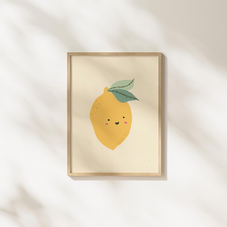 Set of 2 Nursery Fruit Posters, Fruit Wall Art, Lemon and Orange Print ...