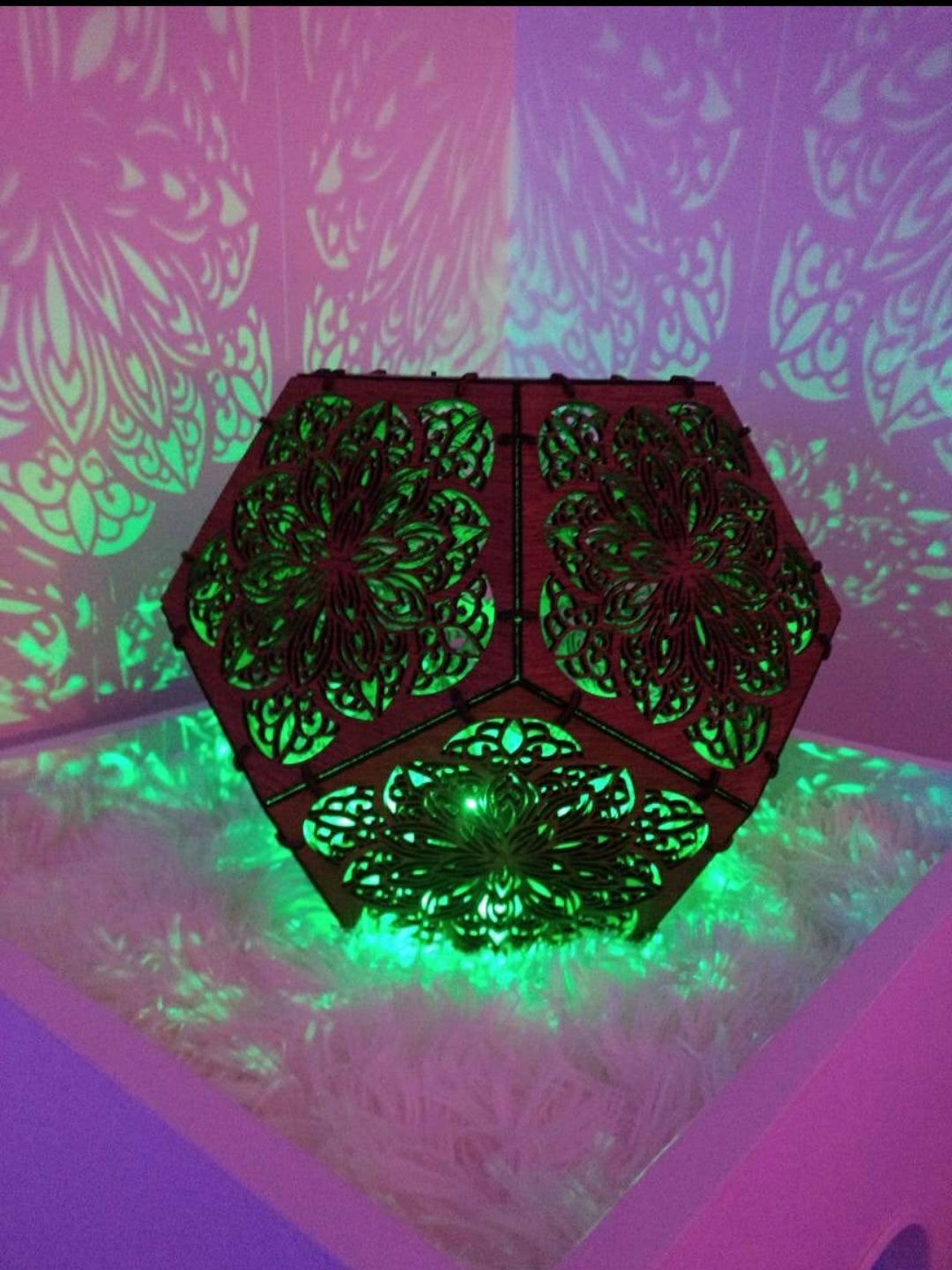 12 Sided Shadow Lamp Mandala Design Creates Beautiful Art | Etsy