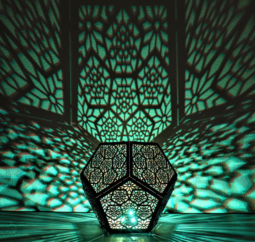12 Sided Shadow Lamp , Geometric Flower Design , Creates Beautiful Art ...