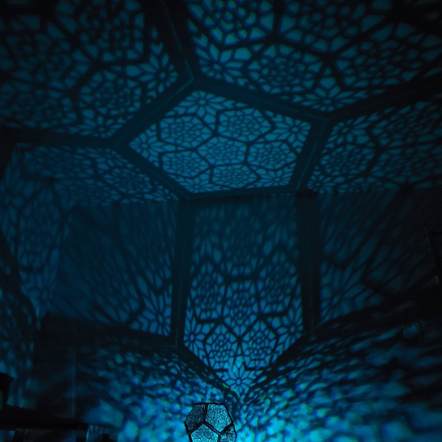 12 Sided Shadow Lamp Geometric Flower Design Creates | Etsy