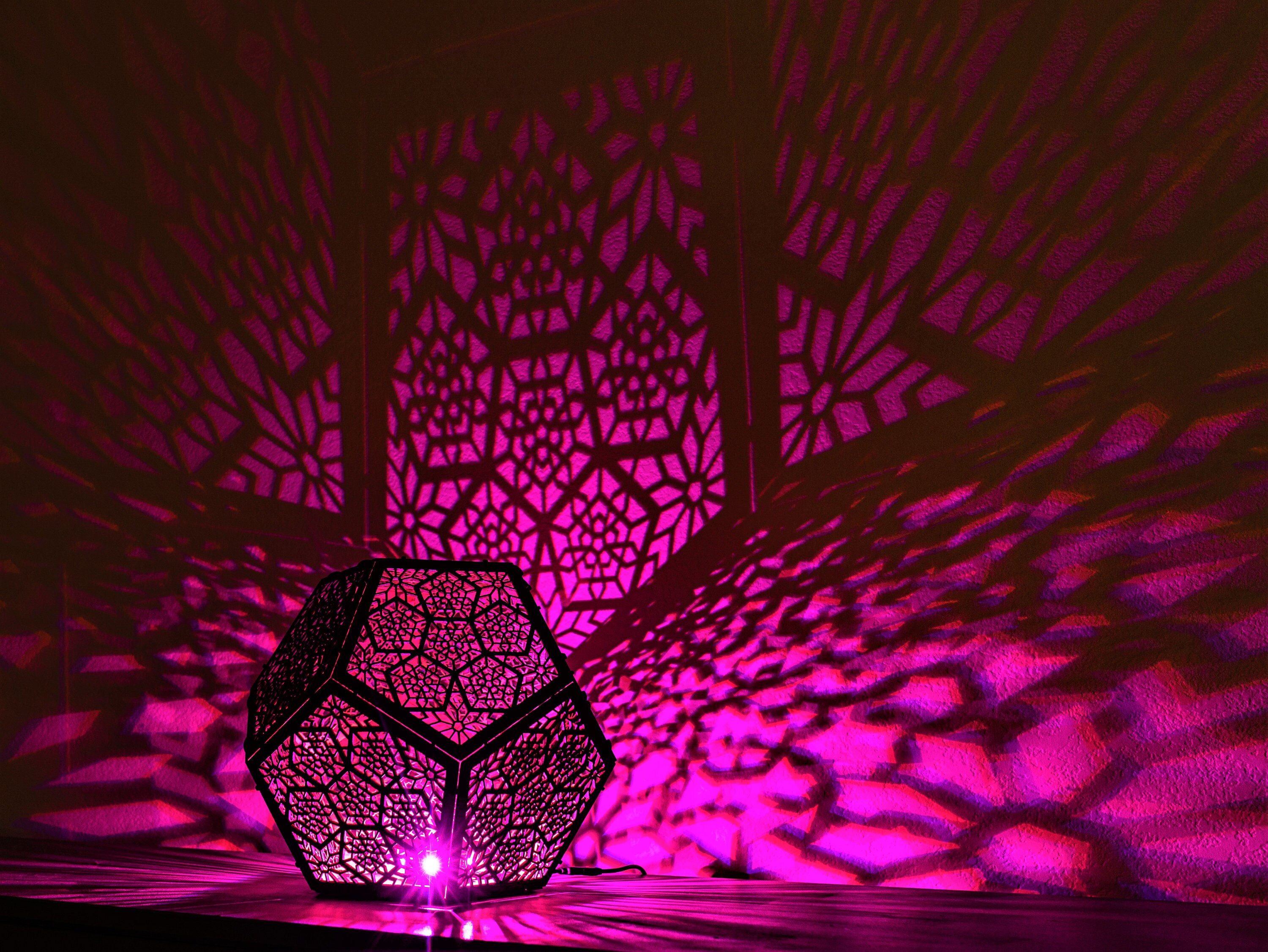 12 Sided Shadow Lamp Geometric Flower Design Creates | Etsy