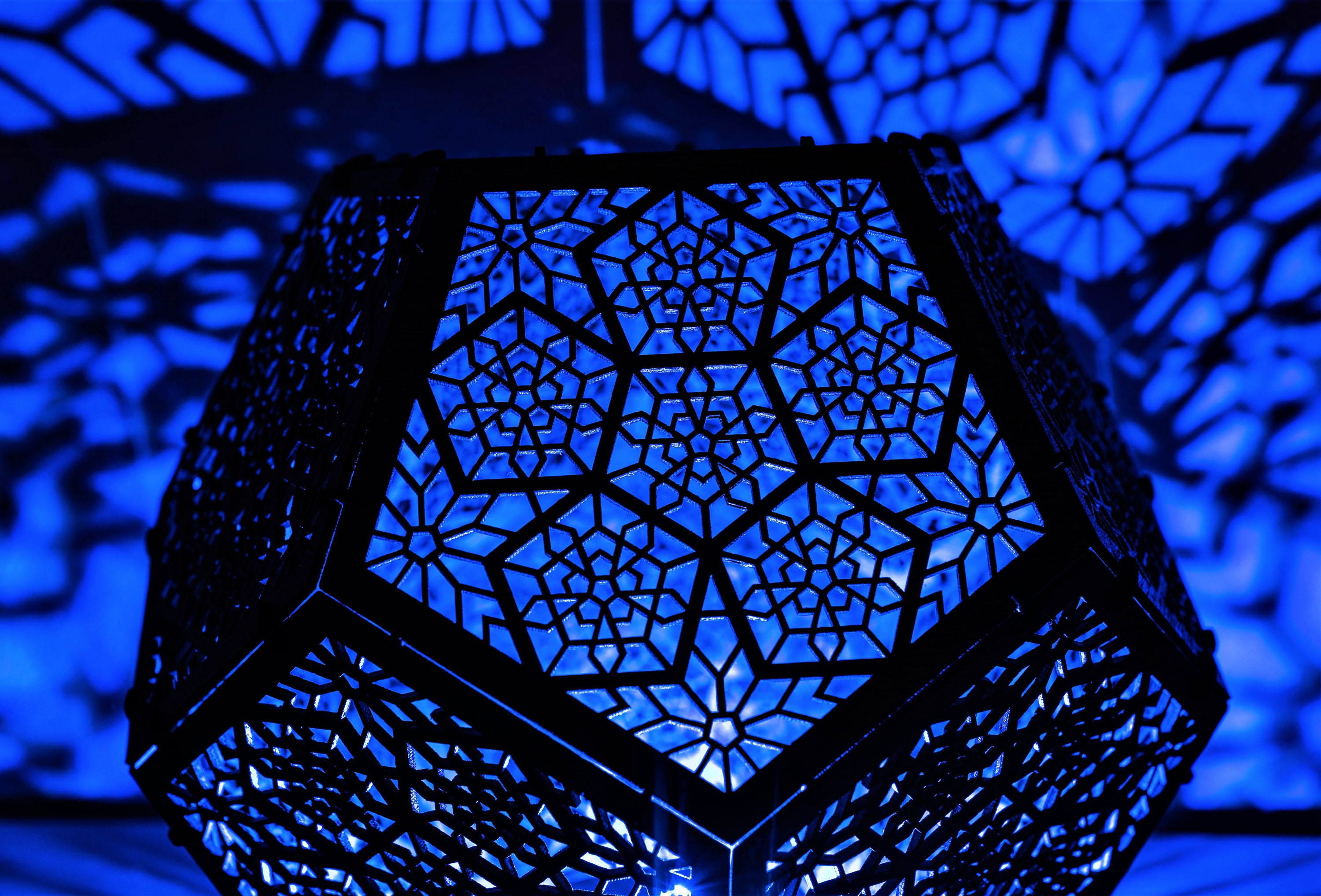 12 Sided Shadow Lamp Geometric Flower Design Creates | Etsy