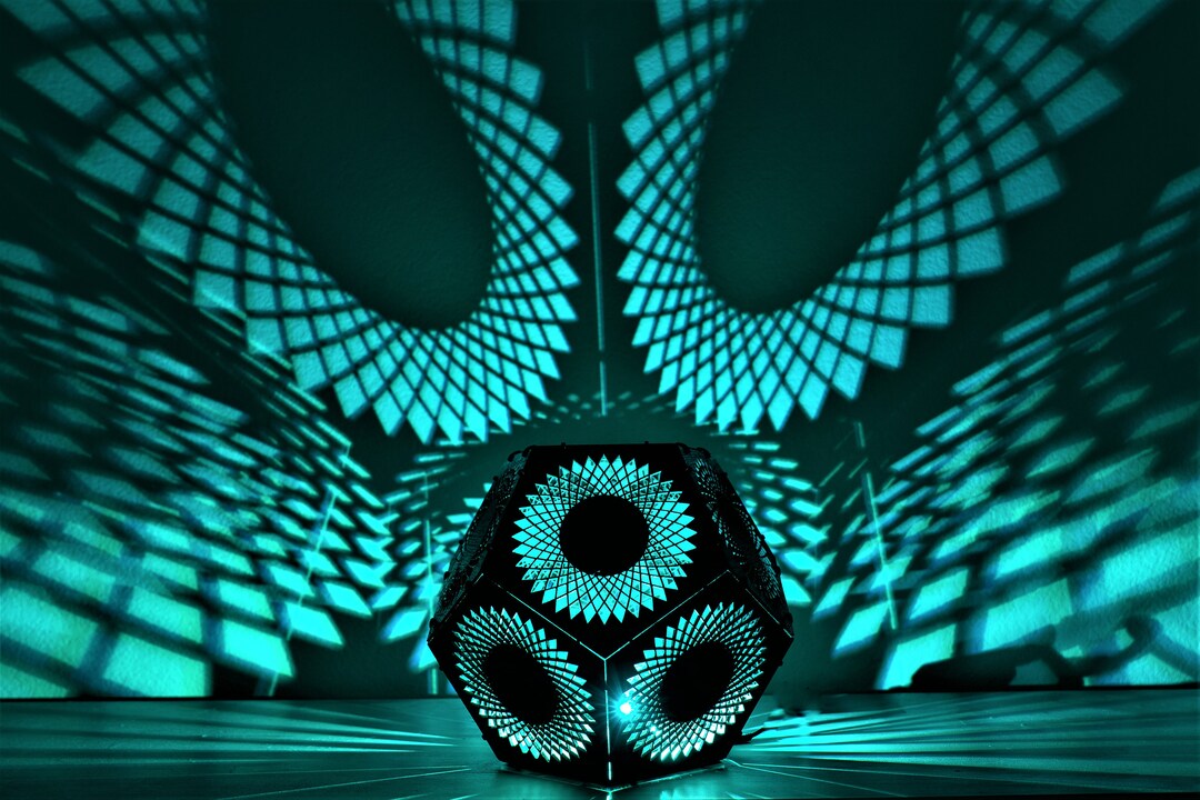 12 Sided Shadow Lamp, Mandala Design, RBG Collar Creates Beautiful Art ...