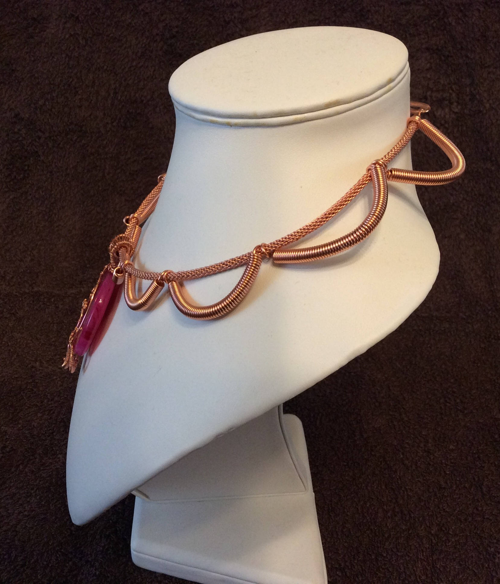 Fuschia Agate Necklace - Etsy