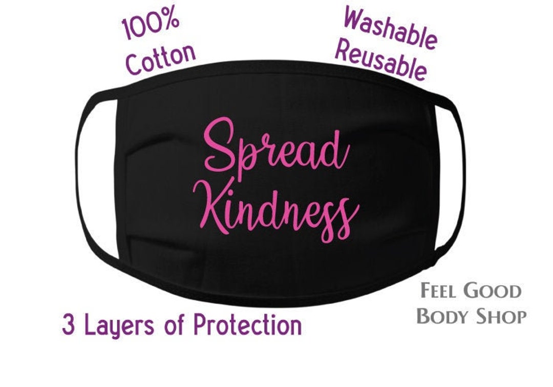 Spread Kindness Face Mask - Adult Face Mask - Be Kind Face Mask ...