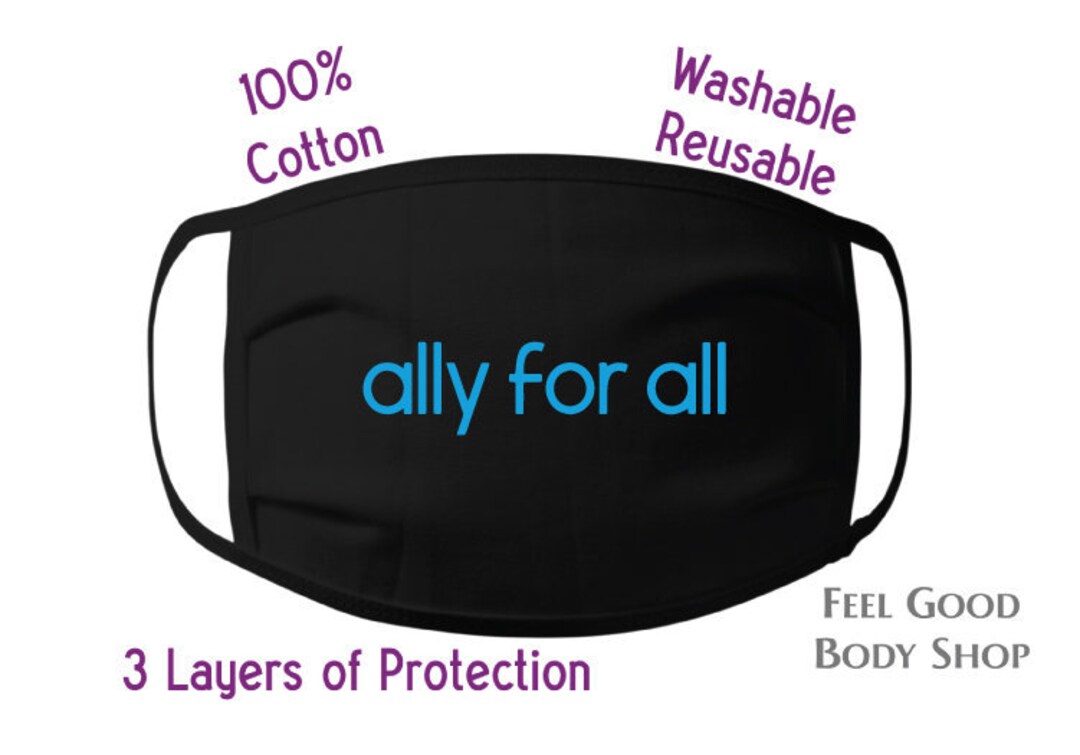 Ally for All Mask LGBTQ Face Mask Black Lives Matter Face Mask Washable ...