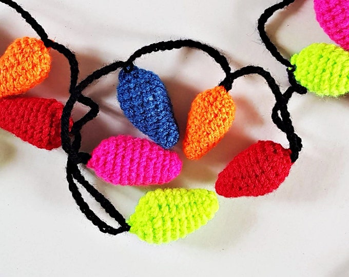 Crochet Christmas Lights String of Lights Christmas Garland - Etsy
