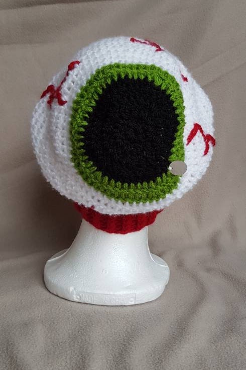 Crocheted Eyeball Hat Slouchy Beanie Halloween Hat Funny - Etsy
