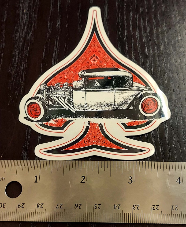 Hot Rod Spade Sticker - Etsy