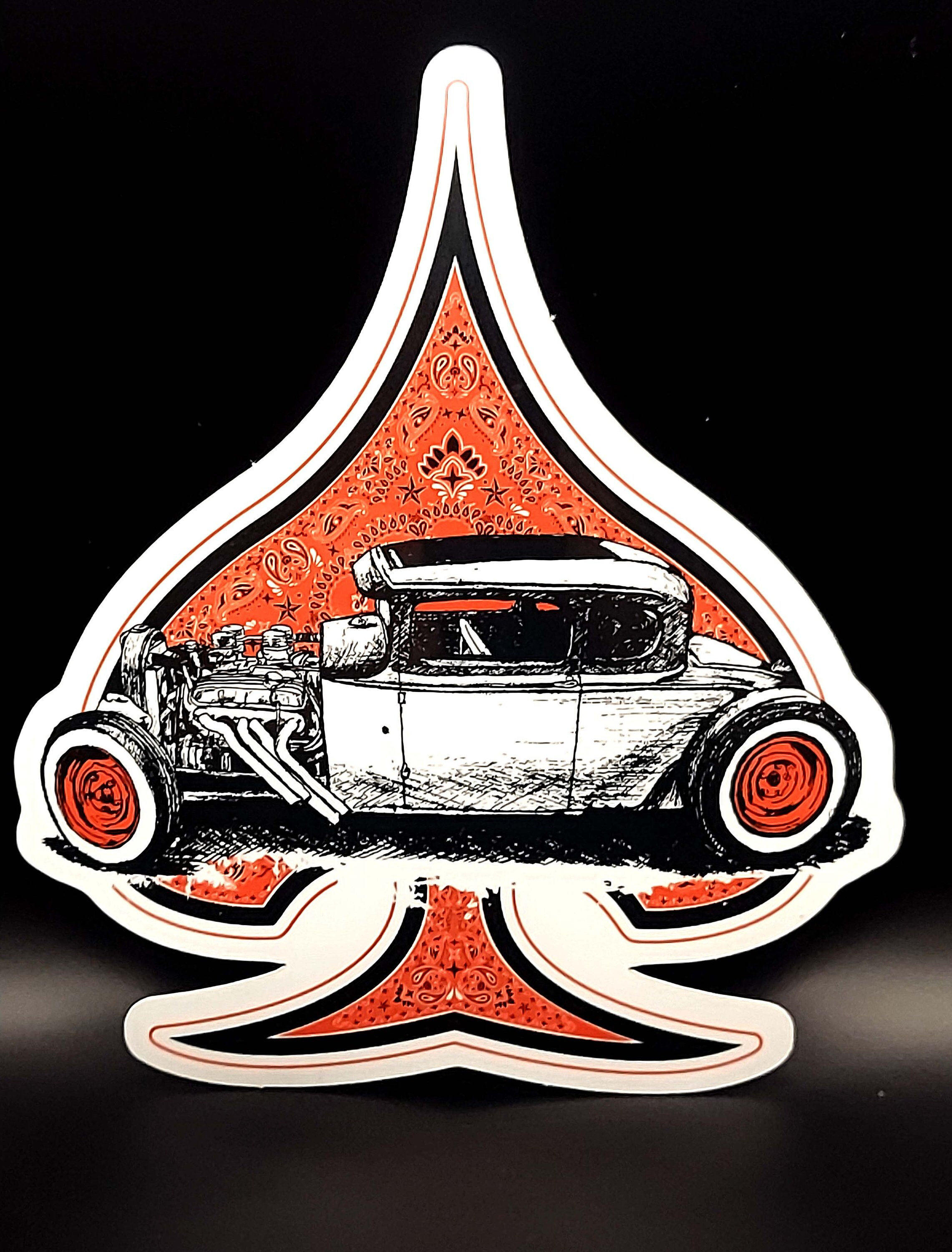 Hot Rod Spade Sticker - Etsy